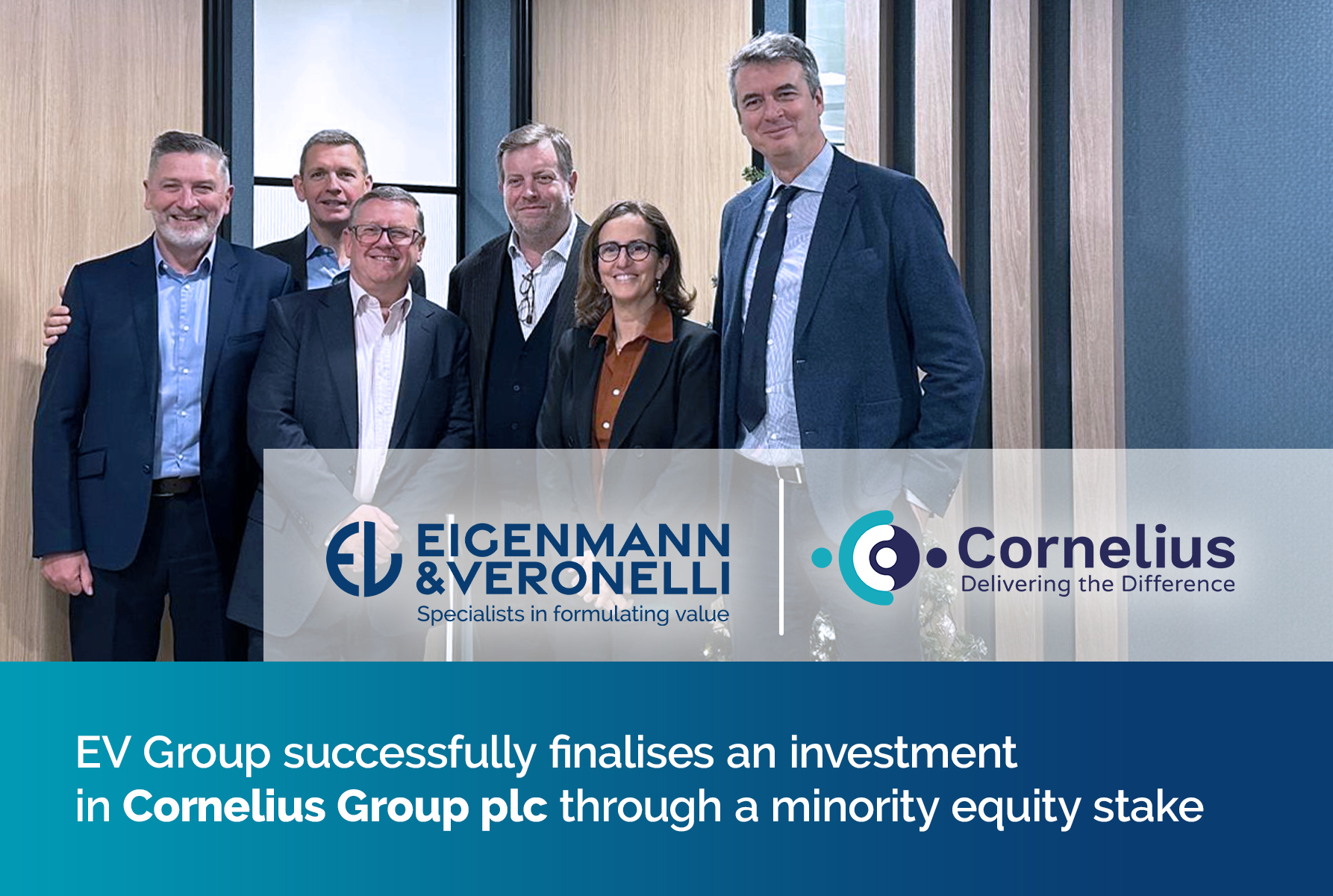 EV Group successfully finalises an investment in Cornelius Group plc ...